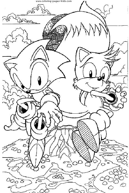 Sonic The Hedgehog Color Page Coloring Pages For Kids Cartoon 